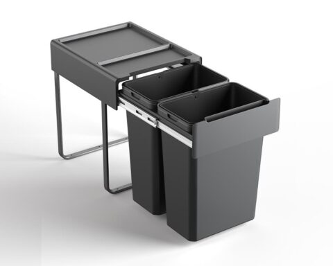 Kia Ora 60L OPTIO bins (2X30L) in Dark Grey K60 - Organise at The ...